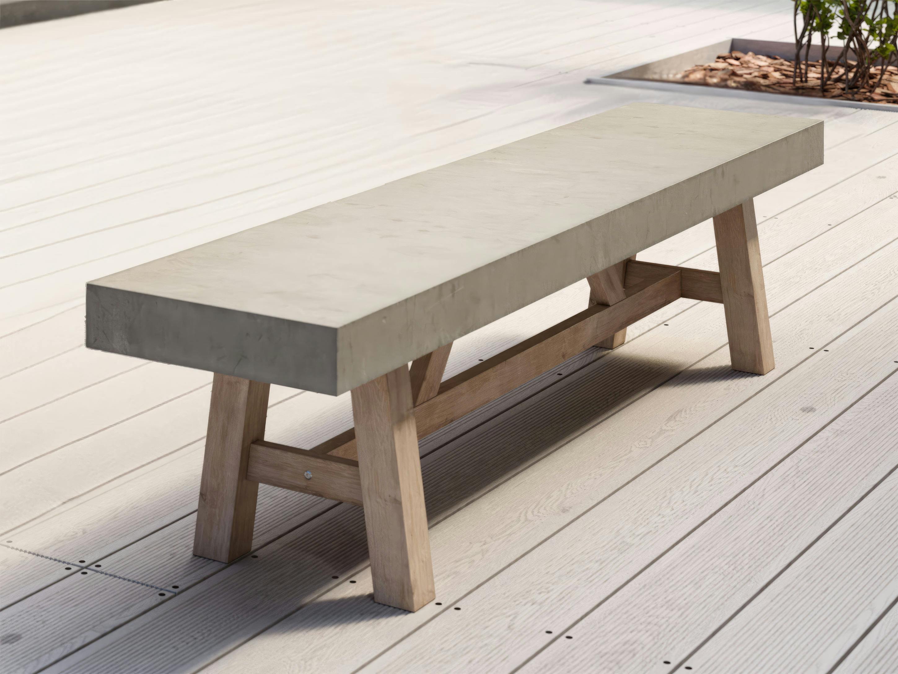 Tate Concrete Outdoor Bench Seat - Benches - Outdoor Furniture - Home ...