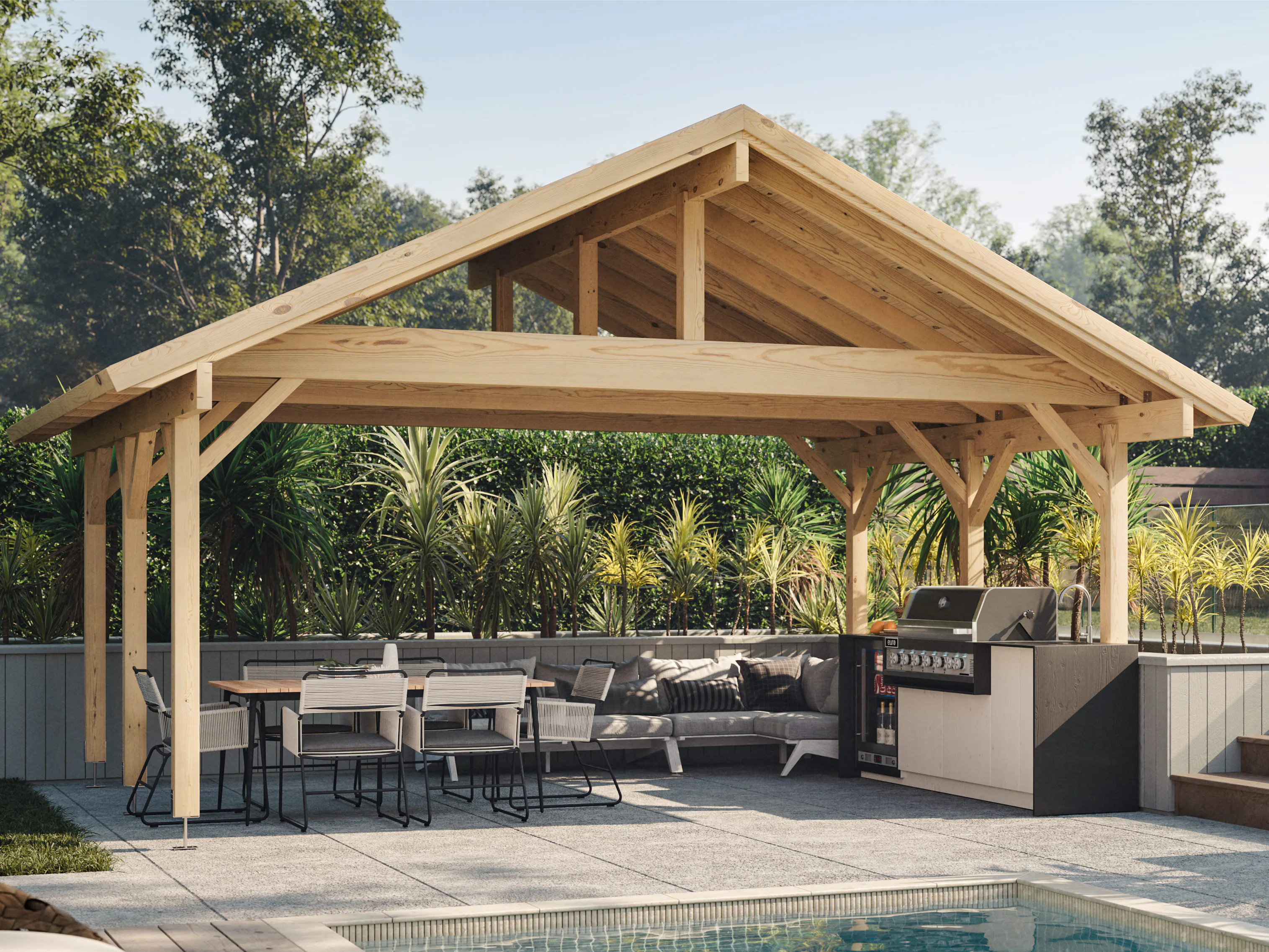 Wooden Patio Cover Robert 5.55m x 5.1m - Fixed Roof - Patio Covers ...