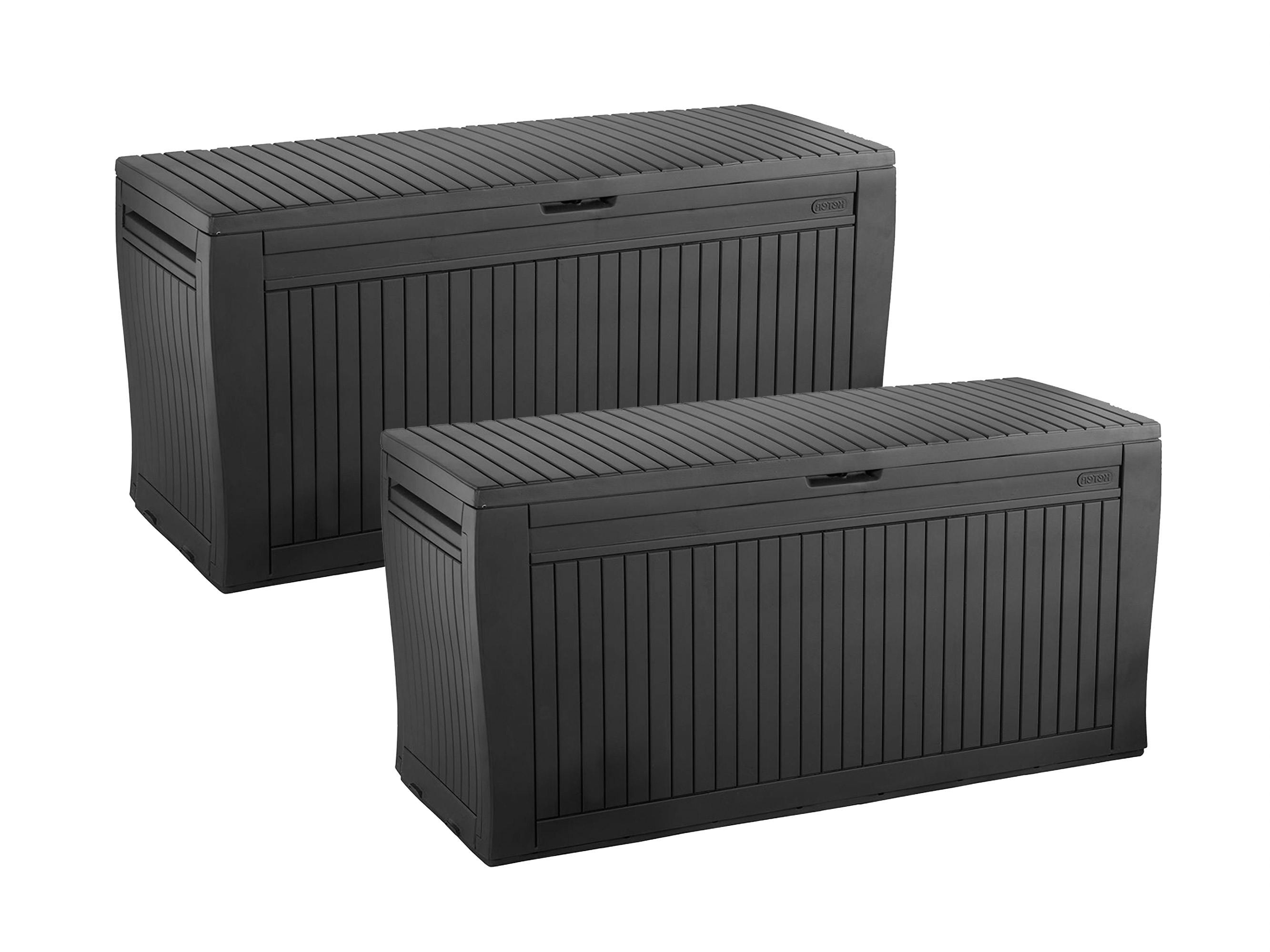 Keter Comfy Storage Box 270L - 2 Pack - Outdoor Storage Benches ...