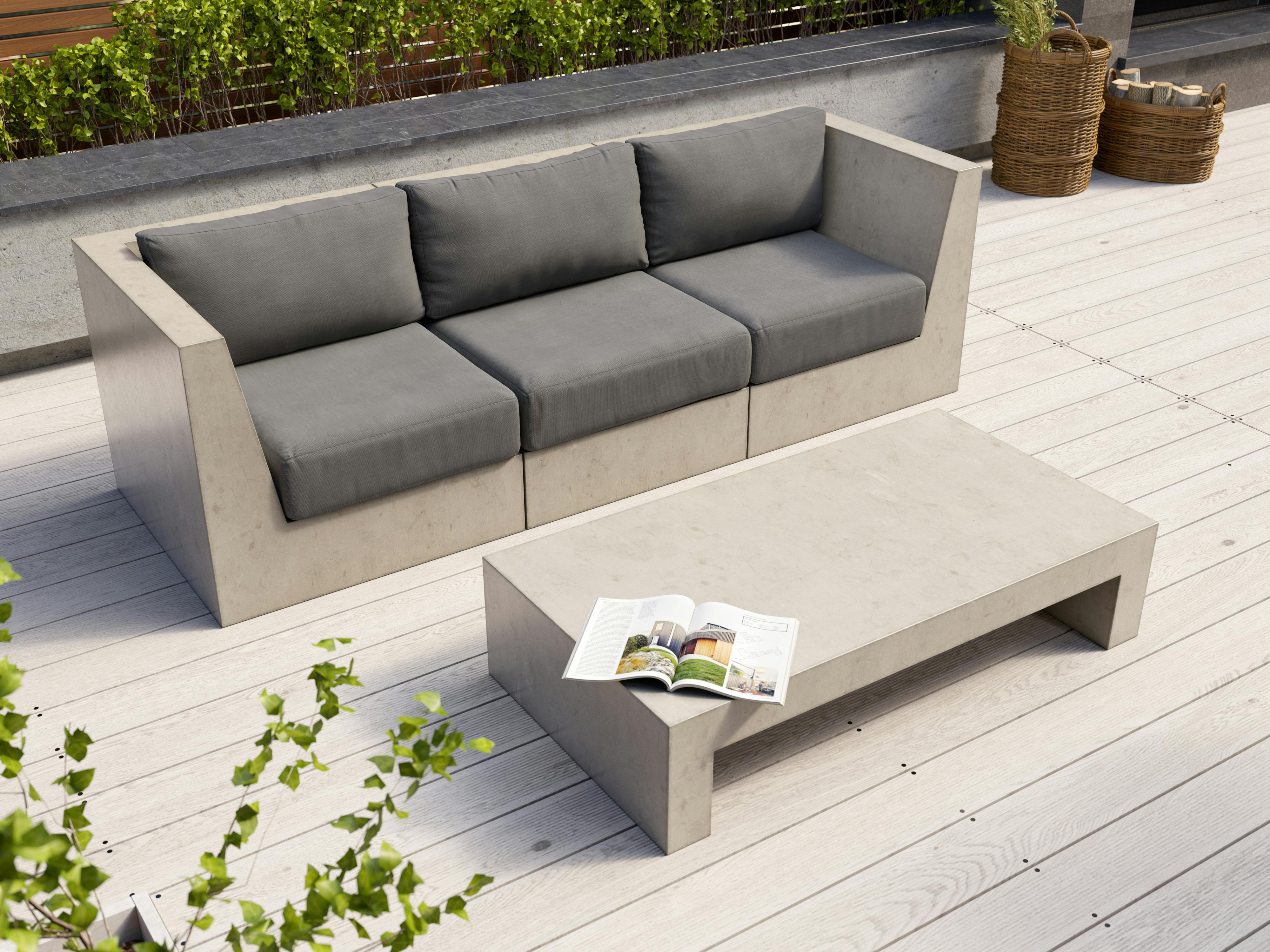 Modulo Concrete Sofa Set - Lounge Sets - Outdoor Furniture - Home ...
