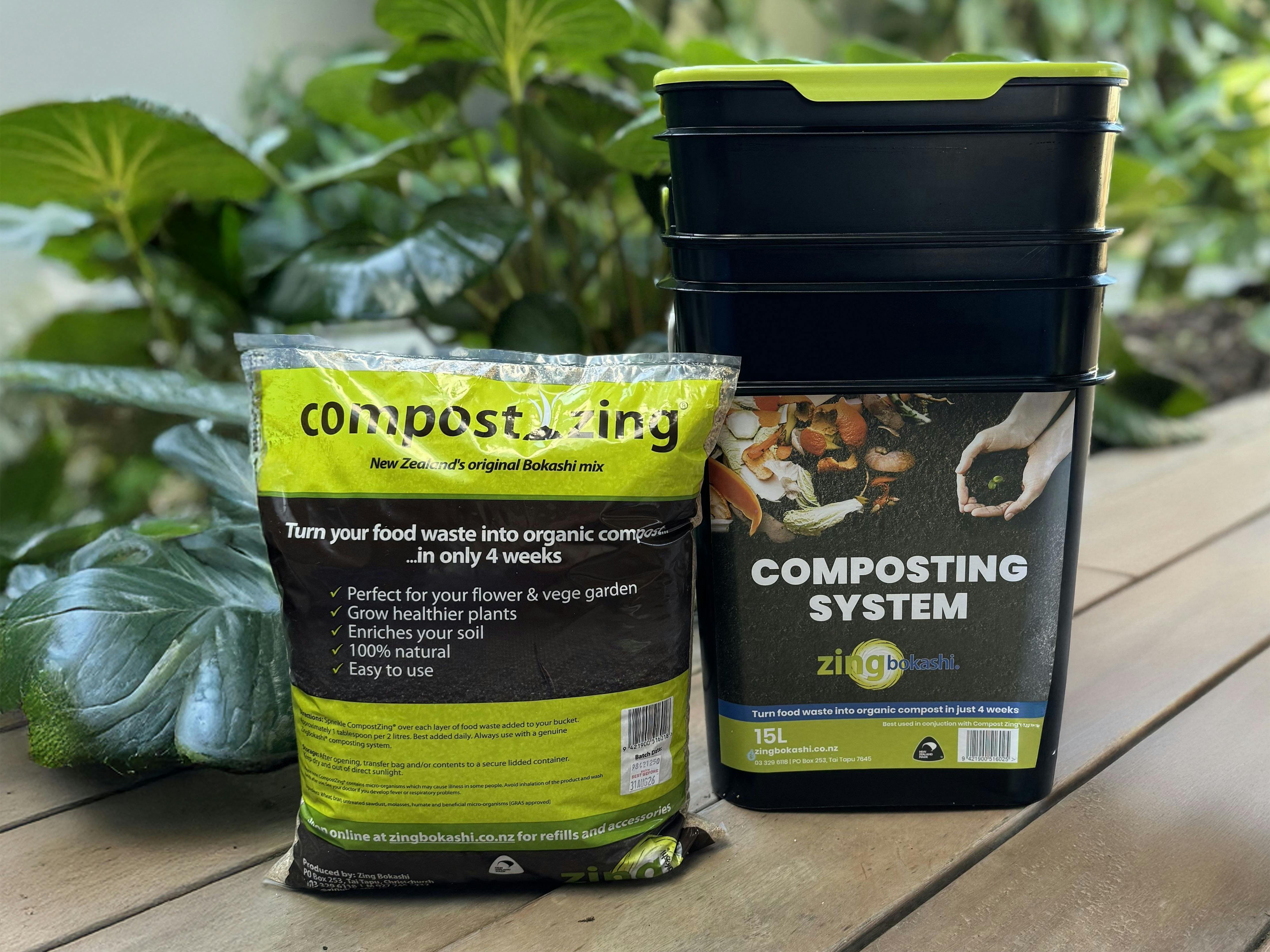Zing Bokashi Compost System Starter Kit 15L - Compost Bins - Bins ...