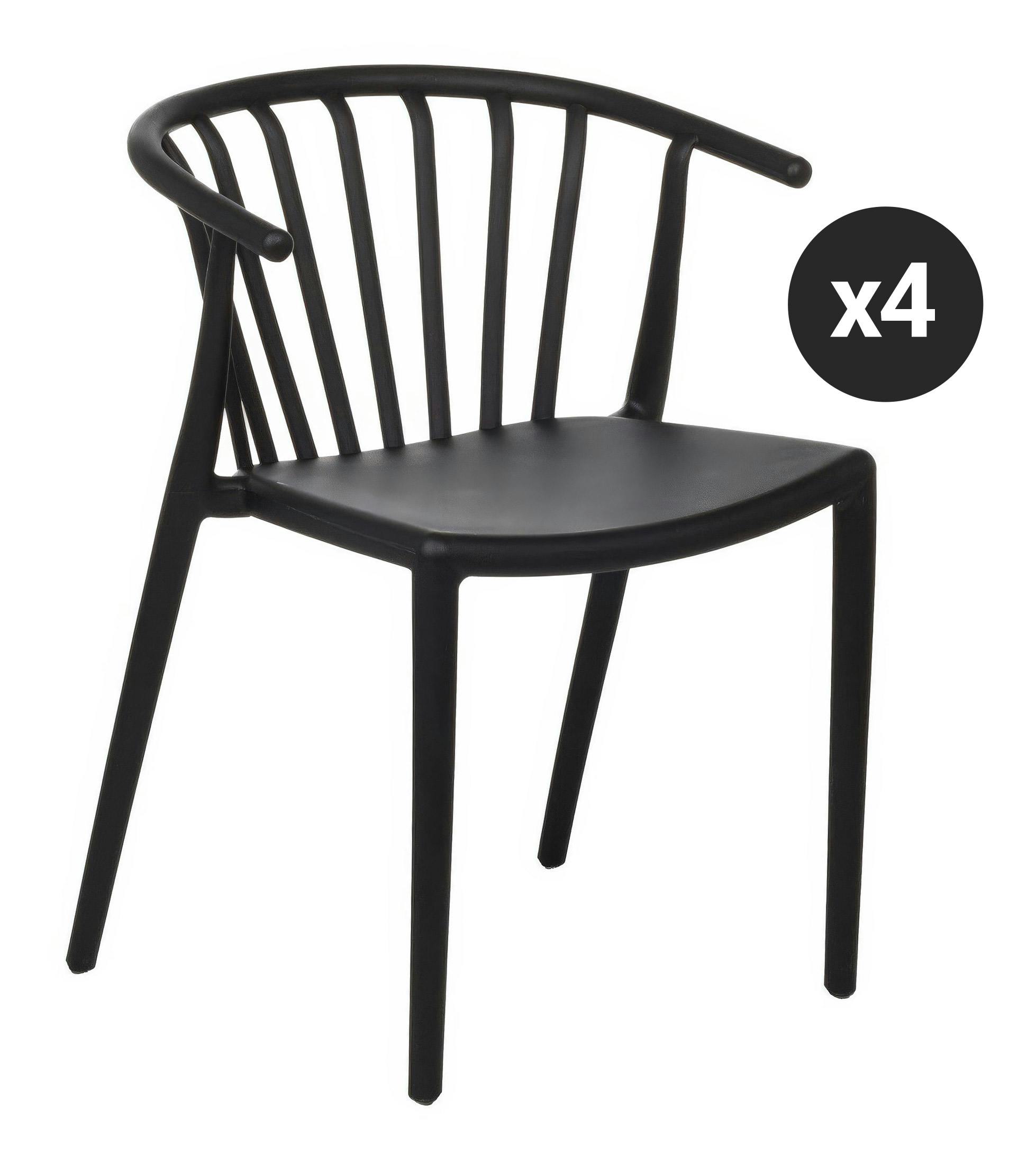 Wishbone Outdoor Dining Chair Black - 4 Pack - Chairs - Tables & Chairs ...
