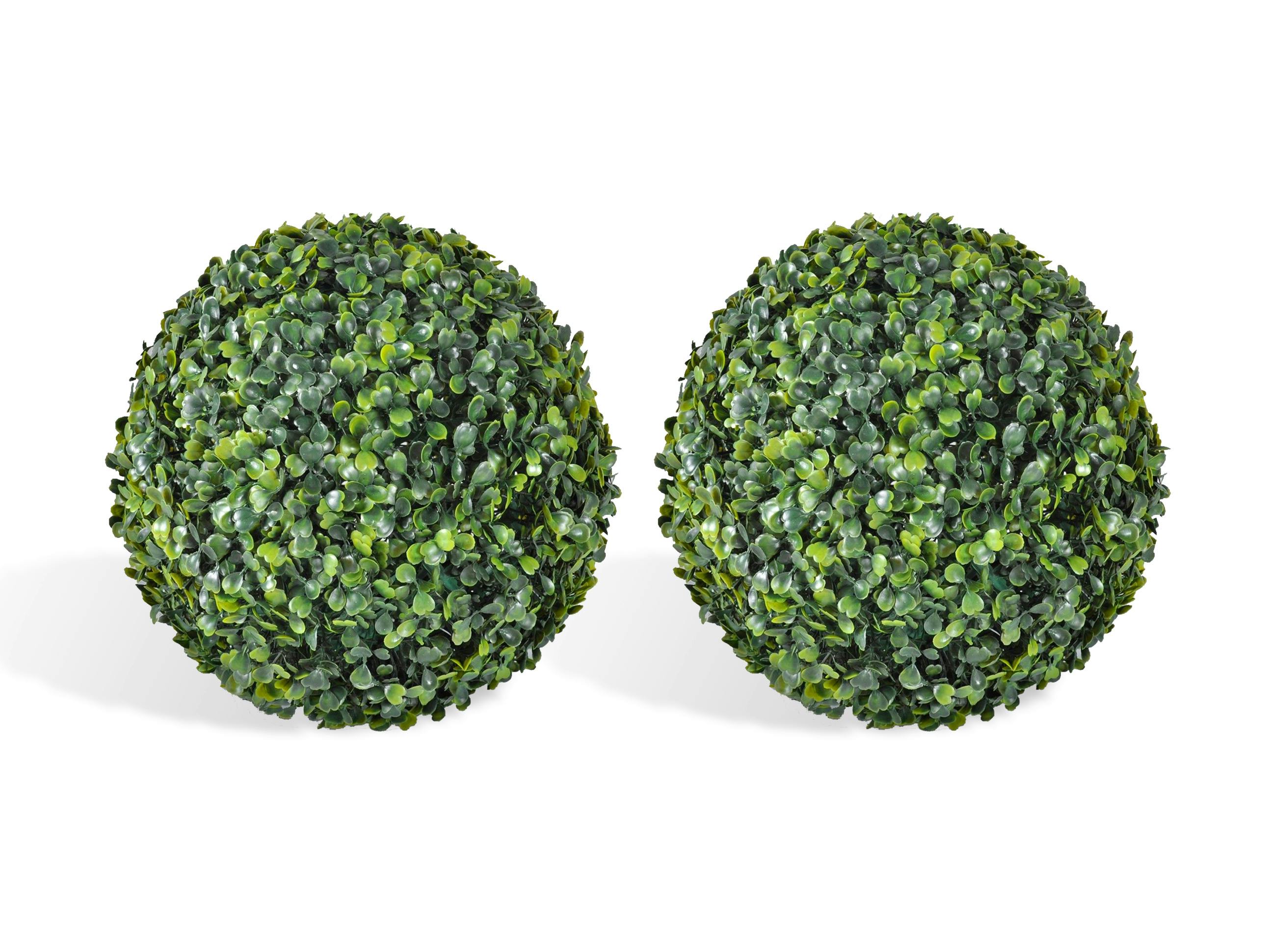 Artificial Topiary Hedge Ball English Box 48cm - Pair - Artificial ...
