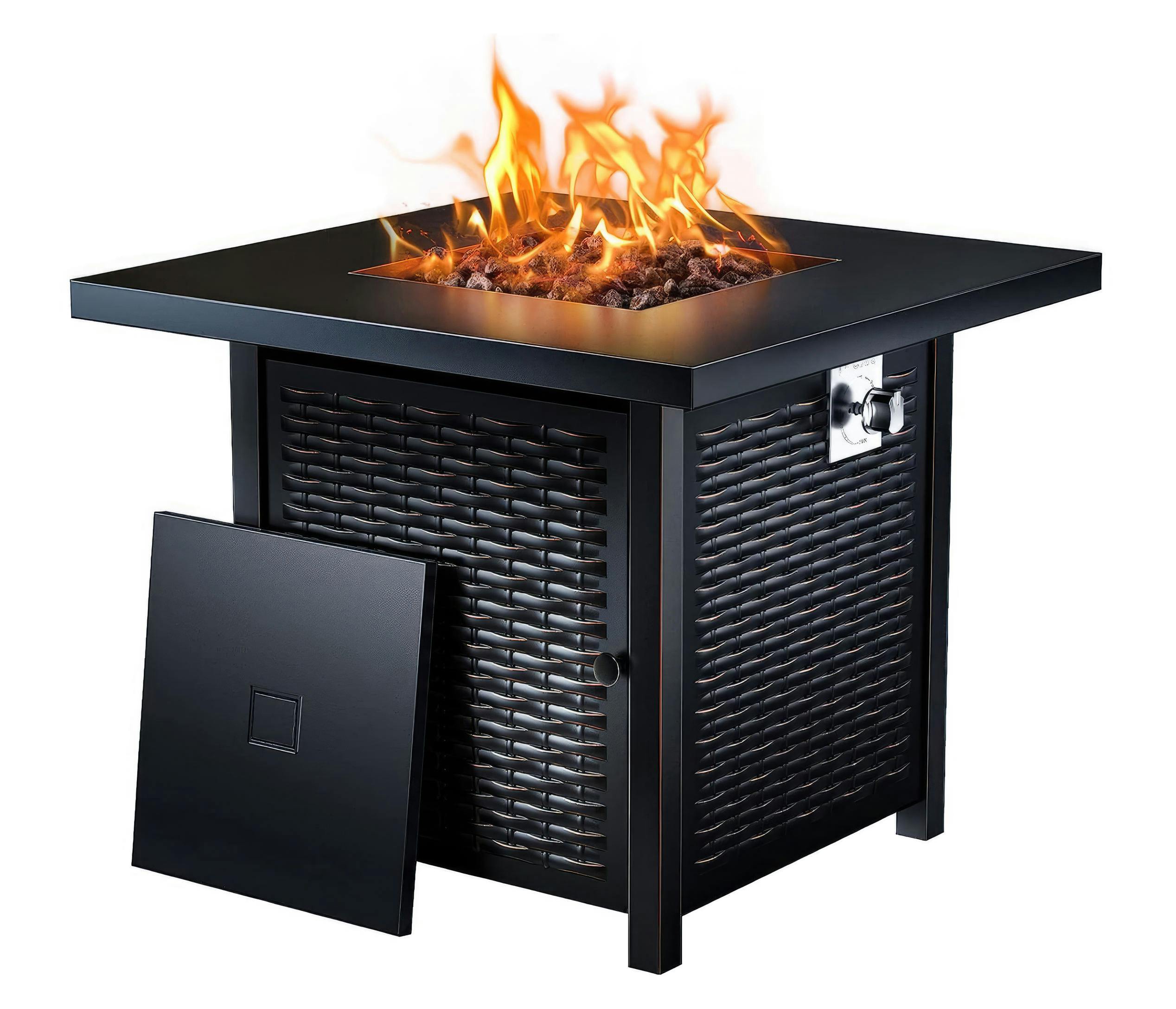 Steel Gas Fire Table Square 81cm x 81cm - Outdoor Coffee Tables ...