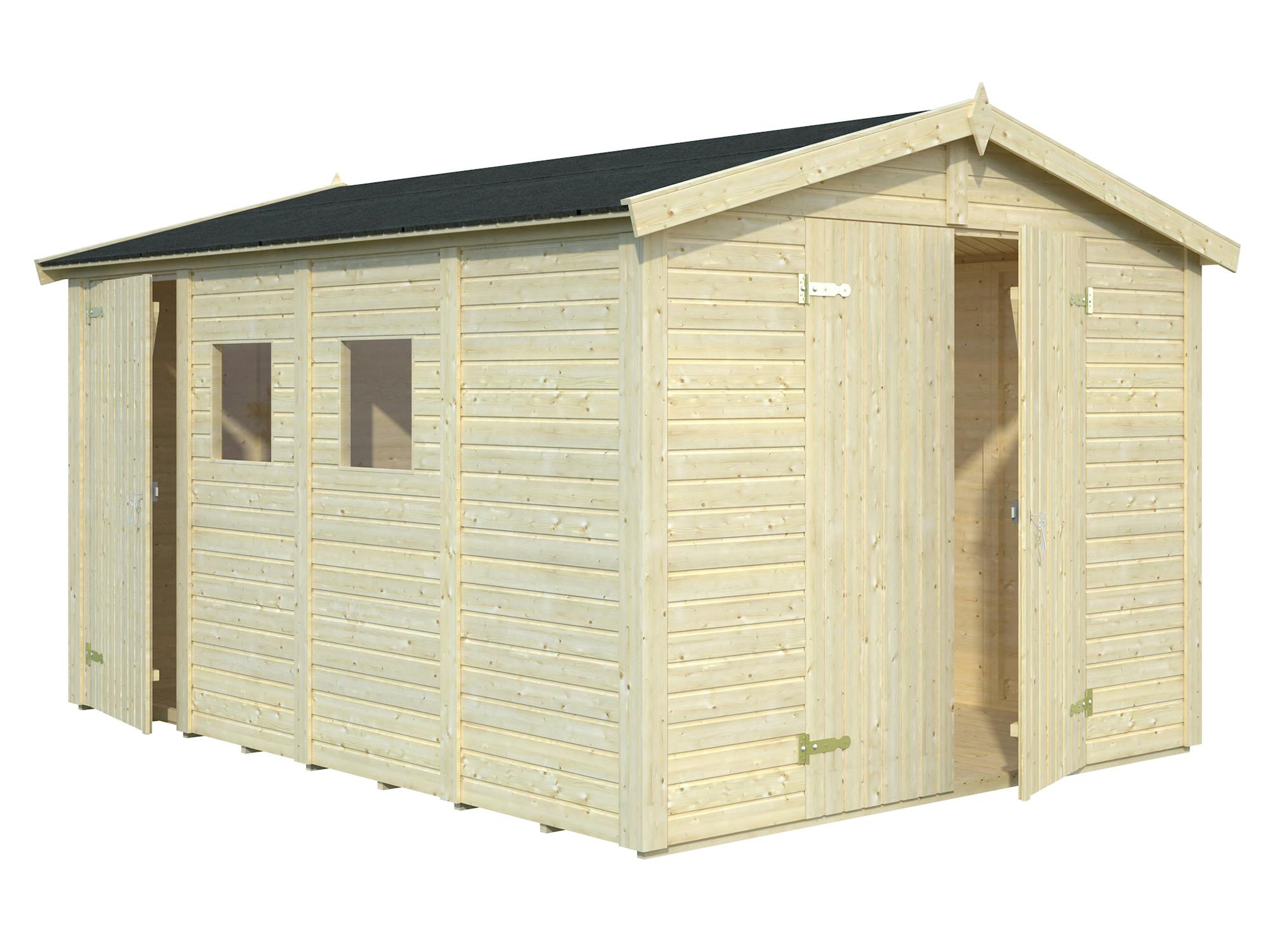 Wooden Garden Shed Dan 2.73m x 3.7m x 1.9m - Wooden - Garden Sheds ...