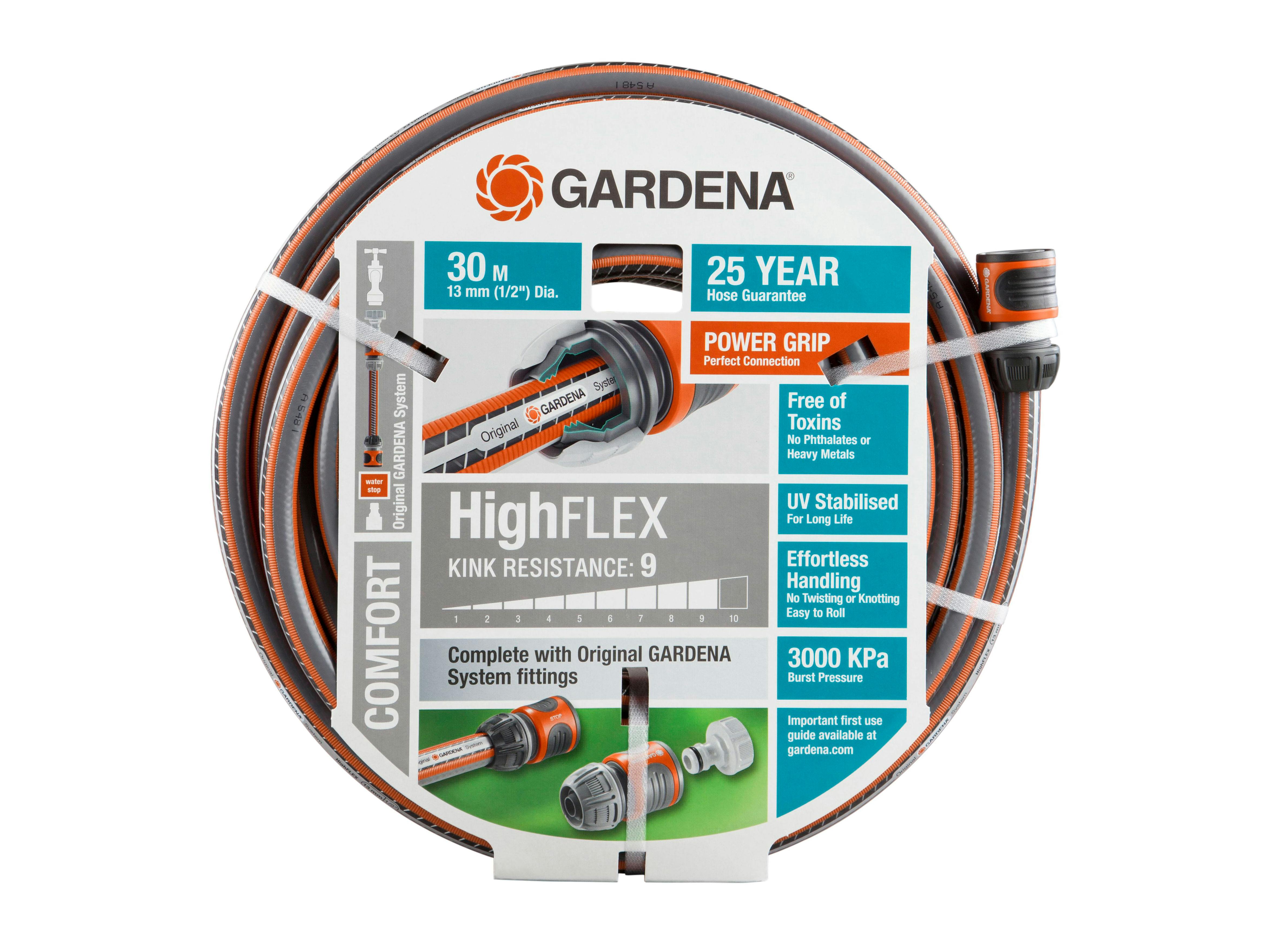 Gardena Garden Hose Comfort HighFLEX 13mm Set 30m - Hoses - Watering ...