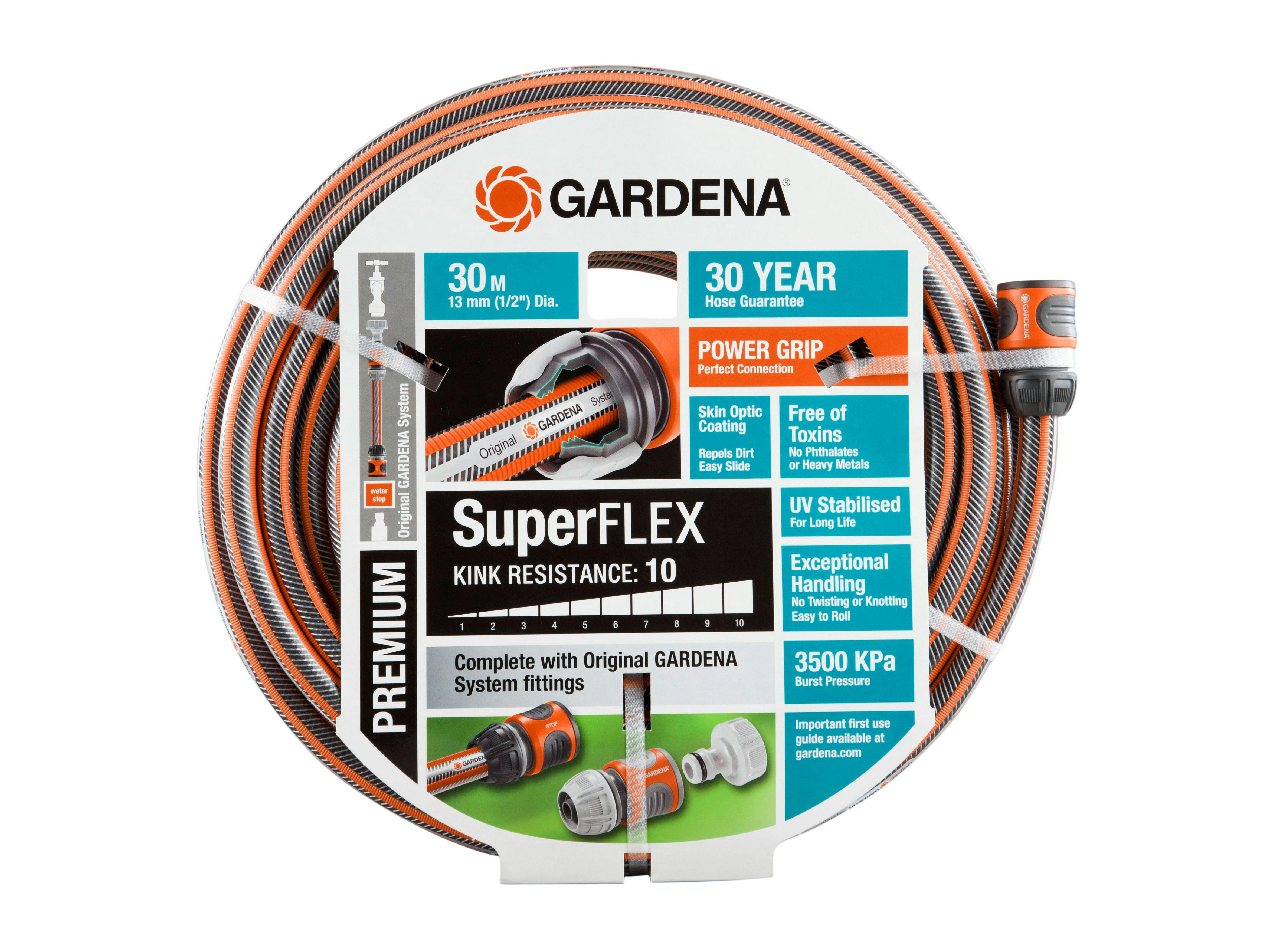Gardena Garden Hose Premium SuperFLEX 13mm Set 30m - Hoses - Watering ...