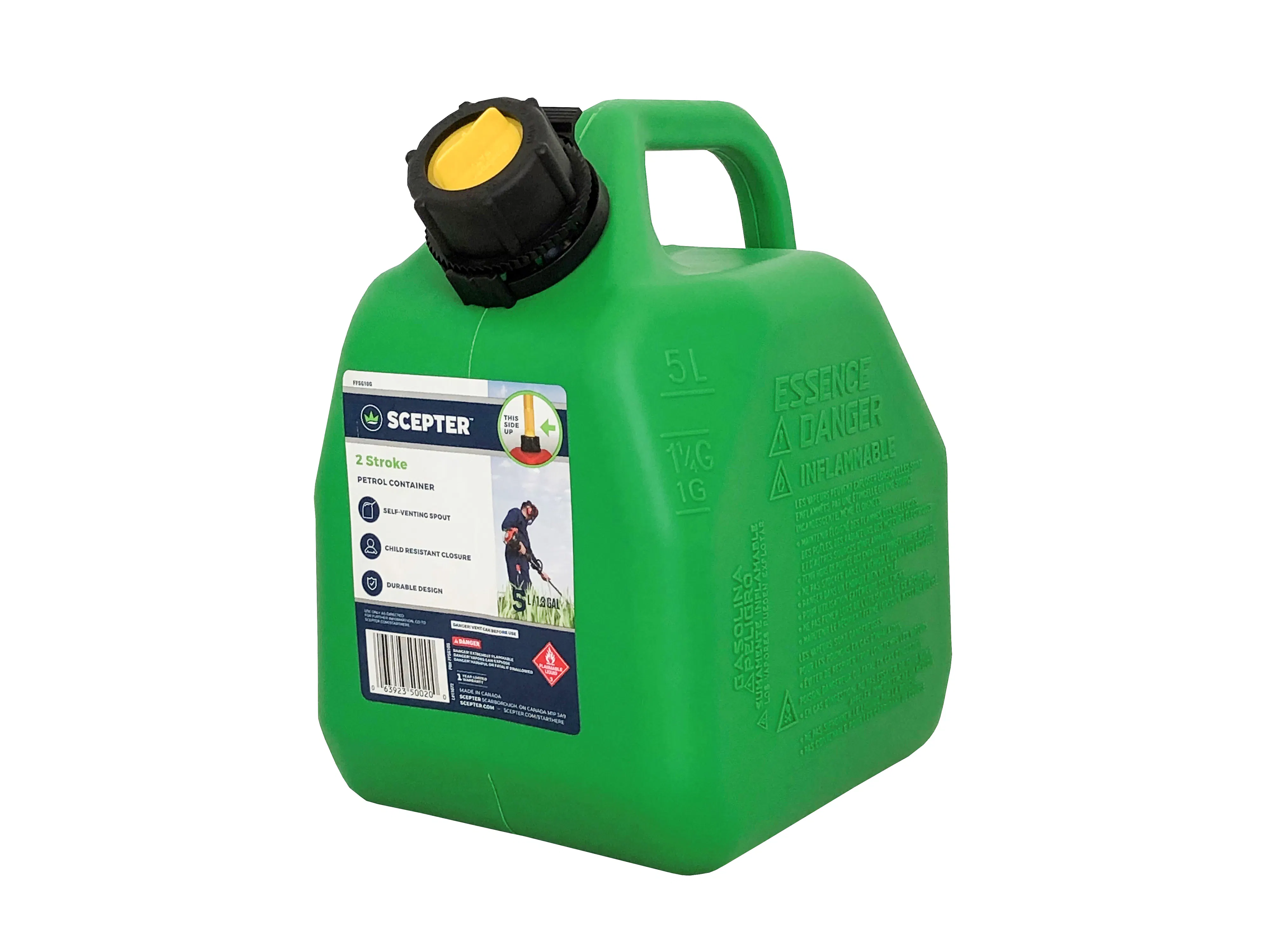 Scepter Petrol 2 Stroke Jerry Can 5L - Oil, Fuel & Fuel Cans - Outdoor ...