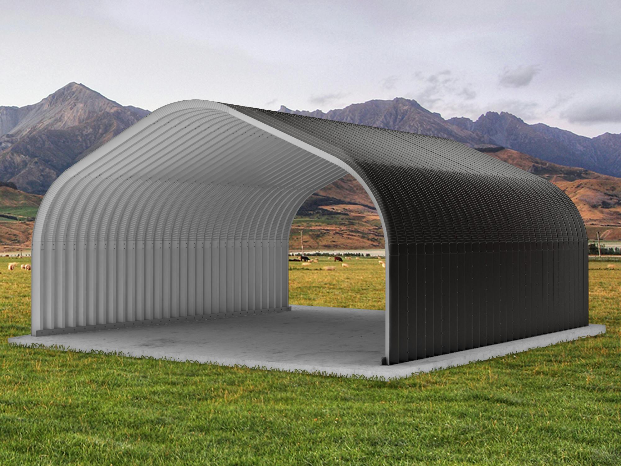 Arch Building 8.78m x 9.21m x 4.64m Ironsand - Arch Buildings - Sheds ...