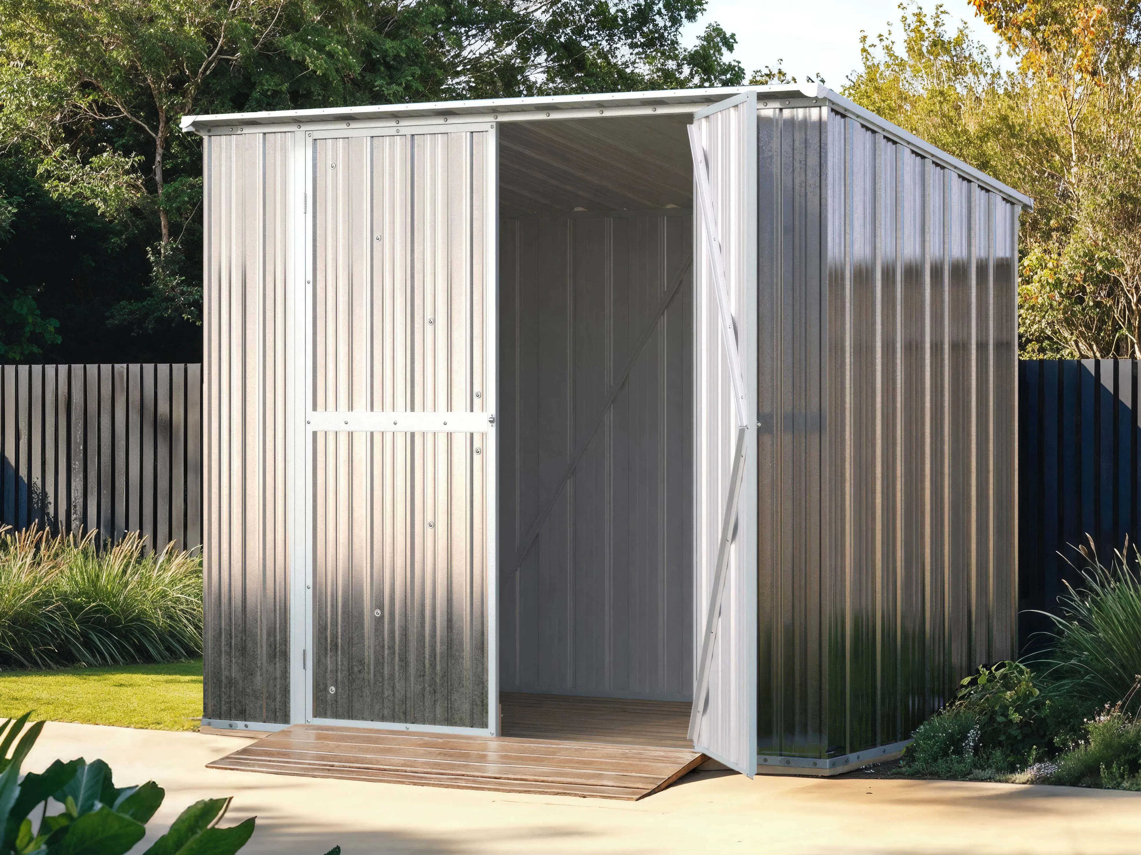 Garden Shed 2.31m x 1.55m x 2.02m Zinc - 2.31m x 1.55m - Steel - Garden ...