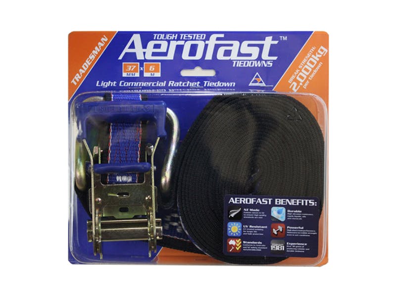 Aerofast Ratchet Tiedown 37mm x 6m Light Commercial - Tiedowns - Garage ...