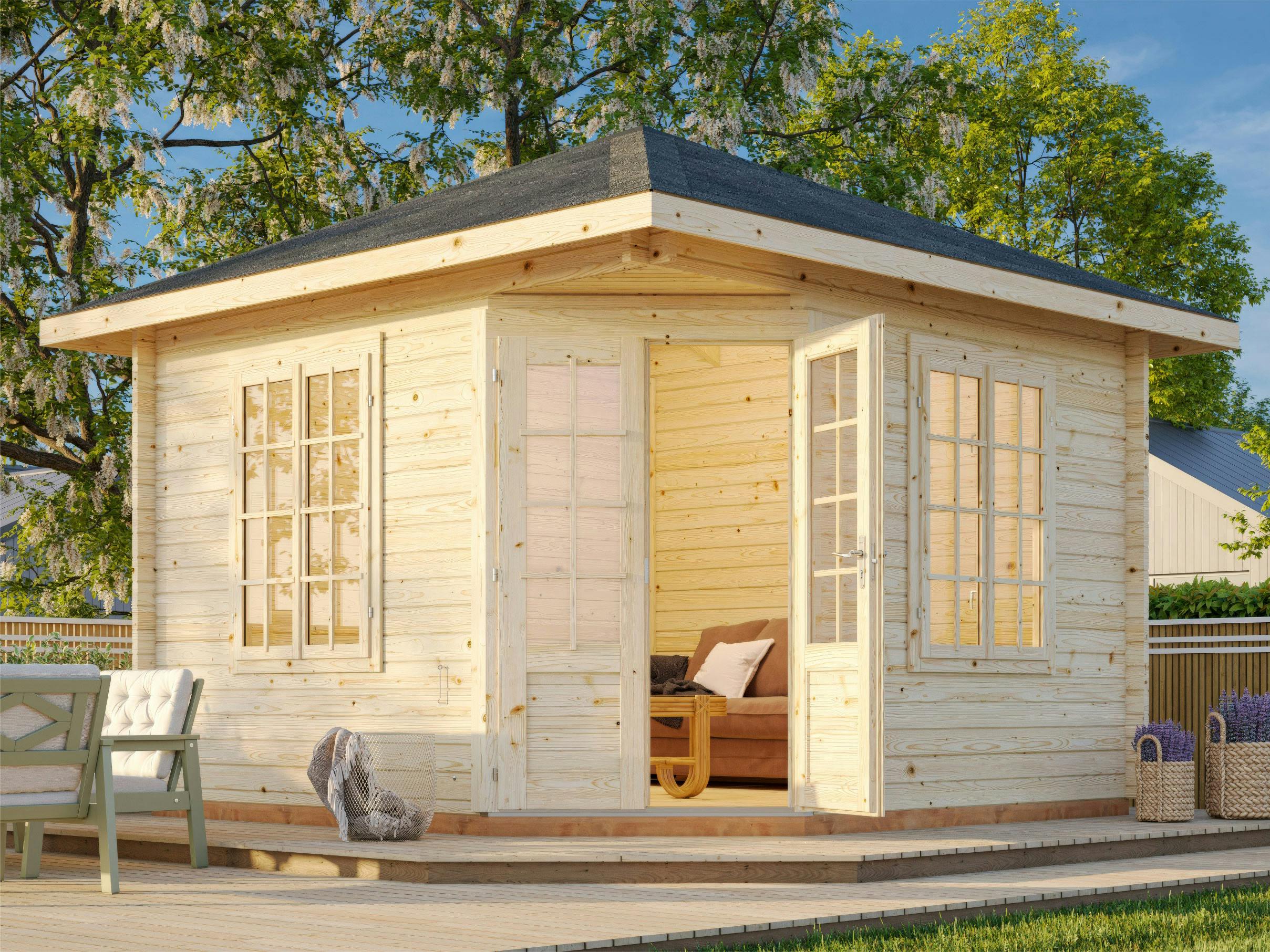 Log Cabin Corner Garden House Melanie 3.3m x 3.3m - Cabins & Studios ...