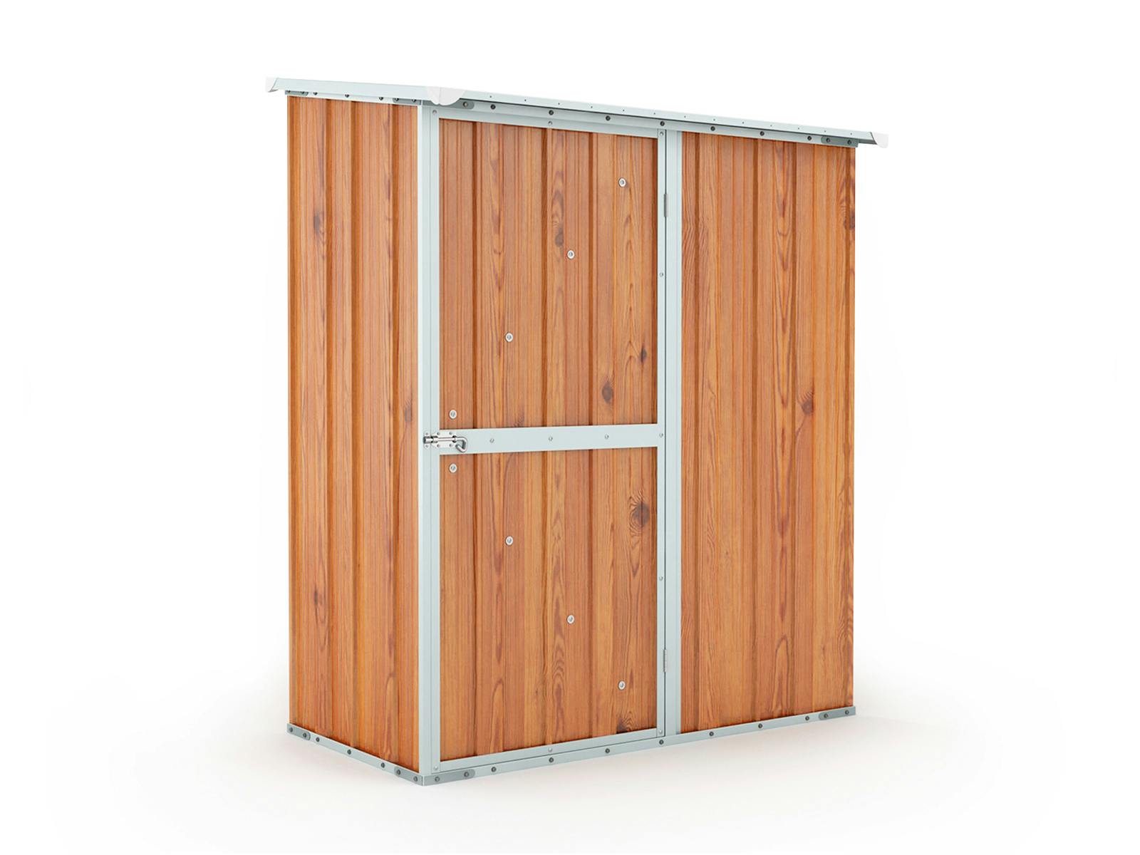 Garden Shed 1.55m x 0.79m x 1.92m Wood Finish - 1.55m x 0.79m - Steel ...